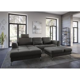 Sit & More sit&more Ecksofa &raquo;Bendigo L-Form&laquo; inklusive Sitztiefenverstellung, Bodenfreiheit 15 cm, 2 Fu&szlig;farben braun B/H/T: 284cm x 87cm x 175cm, NaturLEDER ,
