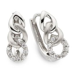 Firetti Damen Paar Creolen &raquo;Schmuck, Geschenk, Creolen Silber rhodiniert, Panzerkettengliederung&laquo; mit Zirkonia (synth.) silber Silber 925 (