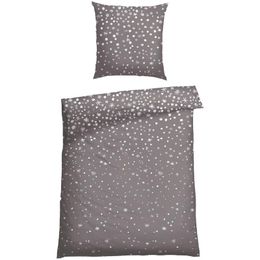 Schiesser Bettw&auml;sche &raquo;Runa aus weicher Baumwolle mit coolem Winter-Print&laquo; 2 Stk. MADE IN GREEN by OEKO-TEX -zertifiziert grau Feinbiber, Obermaterial: 100% 