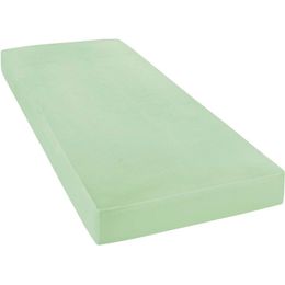 Janine Spannbettlaken &raquo;ELASTIC 5002&laquo; f&uuml;r Matratzen bis 35 cm H&ouml;he, 95% Baumwolle, hochwertig, langlebig gr&uuml;n Jersey-Elasthan, Obermaterial: 95% Baumwolle, 5%