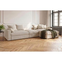 OTTO home Ecksofa &raquo;Cosy Lounge U-Form, Breite 351 cm&laquo; Mega-Sofa mit Cordstoff bezogen, mit Federkern & 5 Zierkissen beige 100% Polyester B/H/T: 351cm 