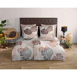 Good Morning Wendebettw&auml;sche &raquo;Cianna&laquo; 2 100% Baumwolle, Renforc&eacute;, Rei&szlig;verschluss, Wendeoptik, Bl&auml;tter Renforc&eacute;, Obermaterial: 100% Baumwolle B/L: 