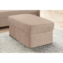 DOMO collection Polsterhocker &raquo;ELVA elegant, bequem und hochwertig&laquo; passend zu den Sitzm&ouml;beln der Serie ELVA! beige (gepr&auml;gte) Luxus-Microfaser (100% 