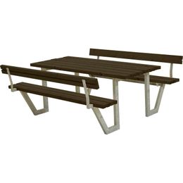 Plus Garten-Essgruppe &raquo;&raquo;Wega&laquo; Kombim&ouml;bel mit 2 R&uuml;ckenlehnen&laquo; 1 Stk. tlg. 177x185x76/45 cm schwarz B/H/T: 185cm x 76cm x 177cm