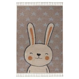 Kayoom Kinderteppich &raquo;Modena 415&laquo; rechteckig 11 mm H&ouml;he auch in rund, Kurzflor, Hoch Tief, mit Fransen Polypropylen B : 120cm 1 Stk., 11mm, L: 170cm