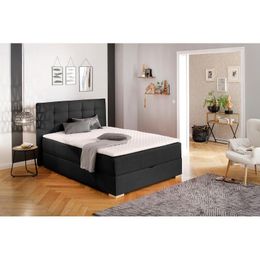 Home Affaire Boxbett &raquo;Olivet mit Bettkasten&laquo; in 4 Farben, 4 Breiten, 2 Matratzenarten, auch in &Uuml;berl&auml;nge 220 cm grau Struktur (100% Polyester), 