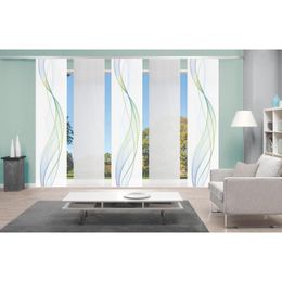 Vision S Schiebegardine &raquo;5ER SET HEIGHTS&laquo; Paneelwagen 5 Stk. tlg. HxB: 260x60, Schiebevorhang 5er Set Digitaldruck blau Polyester 260cm, Paneelwagen, 60cm