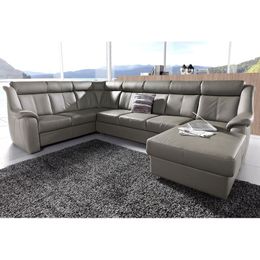 Sit & More sit&more Wohnlandschaft &raquo;Basel U-Form&laquo; wahlweise mit Relaxfunktion grau Luxus-Microfaser Altara Nubuck (100% Polyester);Kunstleder SOFTLUX ;NaturLEDER