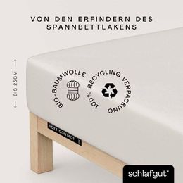 Schlafgut Spannbettlaken &raquo;Soft Contact&laquo; 100% Bio Baumwolle beige Feinbiber, Obermaterial: 100% Baumwolle B/L: 200cm, 1 Stk., Feinbiber, 140-160x200 25cm