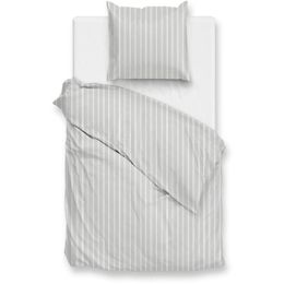ZO HOME Bettw&auml;sche &raquo;Zohome Bettw&auml;sche Righe-di-Percalle&laquo; 2 Bettw&auml;sche aus 100% Baumwolle, hochwertige Perkal, ab 135x200 cm. grau Perkal, Obermaterial
