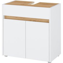 Home Affaire Waschbeckenunterschrank &raquo;CITY/GIRON, Waschtisch mit Griffmulde, Badschrank in zeitlosem Design&laquo; in den Farben Wei&szlig; und Anthrazit 