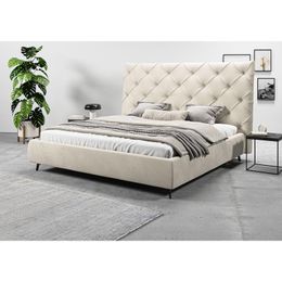 Home Affaire Polsterbett &raquo;Maxime, in 4 Breiten bis 200cm, auch in Leder&laquo; Kopfteilh&ouml;he 143 cm, belastbar bis 280 kg, auch in &Uuml;berl&auml;nge 220cm beige 94% 