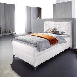 Home Affaire Boxspringbett &raquo;Coos&laquo; mit besonderer Steppung im Kopfteil, 3 Matratzenarten, 2 H&auml;rtegrade schwarz-wei&szlig; Bezug Topper 100% Polyester;