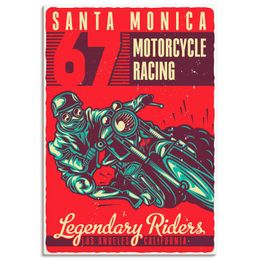 Artland Wandbild &raquo;Motorrad Santa Monica&laquo; 1 Stk. tlg. als Alubild, Leinwandbild, Poster, Wandaufkleber in verschied. Gr&ouml;&szlig;en rot B/H/T: 90cm x 130cm, 