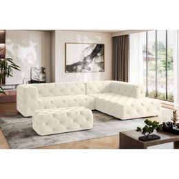 Home Affaire Ecksofa &raquo;FOLLINA&laquo; L-Form, mit klassischer Chesterfield-Knopfheftung beige 100% Polyester B/H/T: 325cm x 71cm x 228cm, Samtvelours, 