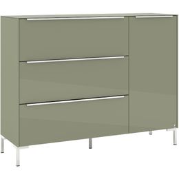 set one by Musterring Sideboard &raquo;Reno&laquo; 1 Stk. tlg. Mit Winkelfu&szlig; in diversen Farben, 108 cm H&ouml;he & Farbauswahl gr&uuml;n Glas, Holzwerkstoff B/H/T: 137cm x