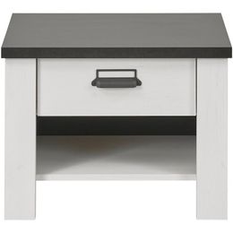 Home Affaire Nachtkommode &raquo;SHERWOOD&laquo; mit Apothekergriff aus Metall, Schubkasten "Soft close", Breite 60 cm wei&szlig; B/H/T: 60cm x 46cm x 39cm, 1 Stk.