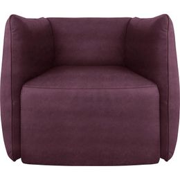 Egoitaliano Sessel &raquo;Ludo Loungesessel, Designsessel, Clubsessel, elegant und zeitlos&laquo; mit tollem Sitzkomfort, Solit&auml;rsessel lila Luxus-Microfaser BLUSH, B/H/T: 