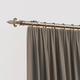 Indeko Gardinenstange &raquo;Lucca&laquo; &Oslash; 16 mm 1 l&auml;ufig-l&auml;ufig Wunschma&szlig;l&auml;nge silber Eisen B/L: 300cm &Oslash; 16mm, 1 Stk., 1 l&auml;ufig