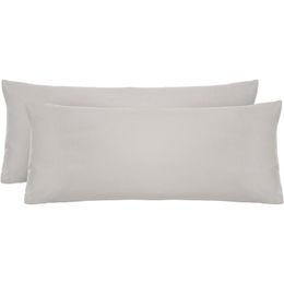 Biberna Kissenbezug &raquo;Michi Feinjersey mit Rei&szlig;verschluss&laquo; verschiedene Gr&ouml;&szlig;en, Feinjersey Kissenh&uuml;lle aus 100% Baumwolle grau Feinjersey, Obermaterial: 100% 