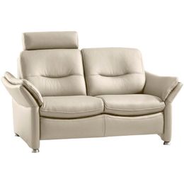 Hukla 2-Sitzer &raquo;HU-SF15058 Ledersofa, Breite 164 cm&laquo; hochwertiges Glattleder, optional mit Kopfst&uuml;tze beige B/H/T: 164cm x 91cm x 92cm, Leder, 