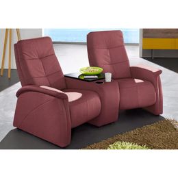 exxpo - sofa fashion 2-Sitzer &raquo;Tivoli, Kinosofa, bequem,&laquo; mit Relaxfunktion, integrierter Tischablage und Stauraumfach rot NaturLeder;Luxus-Microfaser