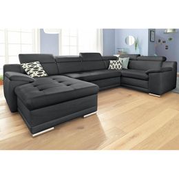 Quelle mit Kopfteilverstellung, wahlweise mit Schlaffunktion schwarz Kunstleder SOFTLUX ;Luxus-Microfaser ALTARA NUBUCK (100% Polyester);Struktur ( 100% 