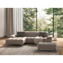 Sit & More sit&more Ecksofa &raquo;Cool L-Form&laquo; wahlweise mit Kopfteilverstellung und Vorziehsitz, motorisch grau B/H/T: 290cm x 79cm x 185cm, Luxus-Microfaser 
