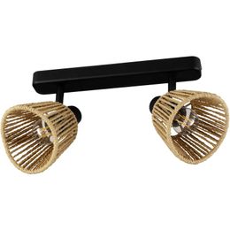 Eglo Deckenleuchte &raquo;KEELBY Spotlampe - Stahl - E14 - 2X40W - IP20&laquo; E14 1 Stk. Deckenlampe, Deckenstrahler, Strahler, L30 x B4,5 x H14 cm beige 2, H: 