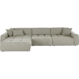 3C Candy Ecksofa &raquo;Yoshy mit Komfortfunktionen, modern und bequem, L-Form&laquo; Zwei verschiedene Sitztiefen durch verstellbare R&uuml;ckenlehne silber 100% 