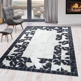 Ayyildiz Teppiche Teppich &raquo;FIESTA 4307, auch als L&auml;ufer&laquo; rechteckig 6 mm H&ouml;he Pflegeleichtes Flachgewebe/ Moderner Fell Look/ Tierfell Optik schwarz Polyester B : 140cm
