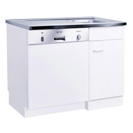 KOCHSTATION Sp&uuml;lenschrank &raquo;KS-Elster&laquo; Sp&uuml;lzentrum f&uuml;r Geschirrsp&uuml;ler, ohne Front B/H/T: ca. 100/85/60 cm wei&szlig; Holzwerkstoff wei&szlig;, B/H/T: 100cm x 85cm 