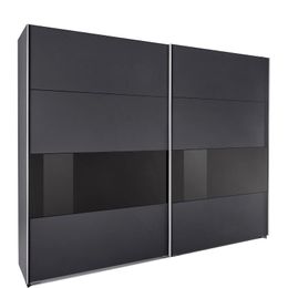wimex Schwebet&uuml;renschrank &raquo;Bramfeld Kleiderschrank&laquo; mit Glaselementen und zus&auml;tzlichen Einlegeb&ouml;den schwarz B/H/T: 270cm x 236cm x 64cm, T&uuml;ren: 2 Stk.