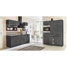 KOCHSTATION K&uuml;chenzeile &raquo;KS-Tulsa&laquo; ohne E-Ger&auml;te, Breite 360 cm, schwarze Metallgriffe, MDF Fronten bunt B/H/T: 360cm x 60cm
