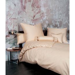 Janine Bettw&auml;sche &raquo;Colors&laquo; 3 Stk. feinf&auml;dige uni Bettw&auml;sche f&uuml;r alle Jahreszeiten, Markenrei&szlig;verschluss beige Mako-Satin, Obermaterial: 100% Baumwolle B/L: 