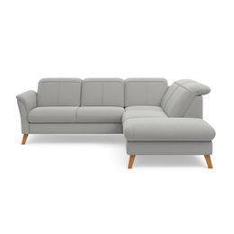 Sit & More sit&more Ecksofa &raquo;Romero L-Form&laquo; wahlweise mit oder ohne TV-Funktion, Schlaffunktion, Bettkasten silber 90% Polyester 10%Polyamid B/H/T: 250cm x 91cm 