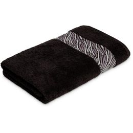 M&ouml;ve for frottana Badetuch &raquo;Shadow&laquo; mit Borkenbord&uuml;re schwarz Walkfrottier, Obermaterial: 100% Baumwolle B/L: 67cmx140cm, 1 Stk., Walkfrottier