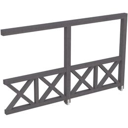 Skan Holz Carport-Seitenwand &raquo;Andreaskreuz&laquo; Wandanbau grau Holzwerkstoff B/H/T: 355cm x 210cm