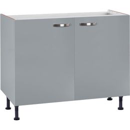 KOCHSTATION Sp&uuml;lenschrank &raquo;KS-Cara&laquo; Breite 100 cm grau basaltgrau, B/H/T: 100cm x 87cm x 58,4cm, T&uuml;ren: 2 Stk.