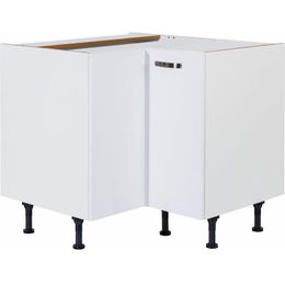 KOCHSTATION Eckunterschrank &raquo;KS-Cara&laquo; wei&szlig; wei&szlig;, B/H/T: 90cm x 87cm x 58,4cm, T&uuml;ren: 2 Stk.