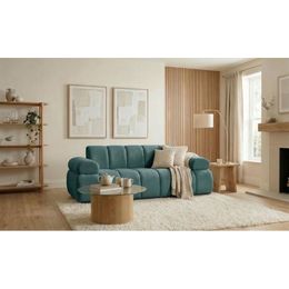 Home Affaire 2-Sitzer &raquo;LYOTH Design-Sofa, moderne Steppung, Breite 180 cm&laquo; mit Wellenunterfederung, gem&uuml;tlich und modern, komfortables Sitzgef&uuml;hl blau