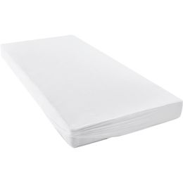 Primera Spannbettlaken &raquo;"Samu - Der Sichere"&laquo; FAMILIENHELD mit wasserundurchl&auml;ssiger PU-Membran, ab Gr&ouml;&szlig;e 100x200 cm wei&szlig; Jersey, Obermaterial: 100% Baumwolle