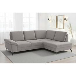 Sit & More sit&more Ecksofa &raquo;Chelsea L-Form, B: 264 cm, mit Armteil-& Sitztiefenverstellung&laquo; optional Schlaffunktion und Bettkasten grau 100% Polyester B/H/T: 
