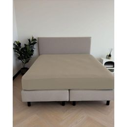 Kayori Spannbettlaken &raquo;Emma&laquo; 100% Baumwollsatin beige Mako-Satin, Obermaterial: 100% Baumwolle B/L: 180cm x 200cm, 1 Stk., Mako-Satin, 180x200 35cm
