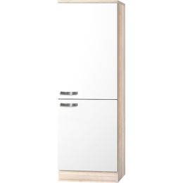 Optifit K&uuml;hlumbauschrank &raquo;Faro&laquo;, mit Metallgriffen, Breite 60 cm wei&szlig; akaziefarben, B/H/T: 60cm x 174,4cm x 57,1cm, T&uuml;ren: 2 Stk.