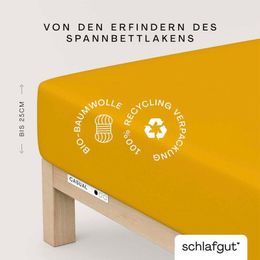 Schlafgut Spannbettlaken &raquo;CASUAL Bettlaken 100% gek&auml;mmte Bio-Baumwolle, 150 g/m&sup2;, Spannbetttuch&laquo; Bettlaken bis 25 cm H&ouml;he, langlebig, weich, Antipilling-