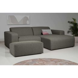 Inosign Ecksofa &raquo;Koa,228cm, L-Form, Modulsofa, Webstoff, Cord, Struktur, Chenille&laquo; Designsofa, Set, Hocker inklusive, weicher Lounge-Sitzkomfort gr&uuml;n 