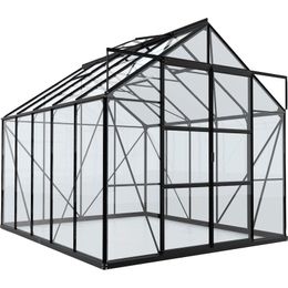 Vitavia Gew&auml;chshaus &raquo;Uranus 8300&laquo; Alu-Profile, 3 mm Einscheibensicherheitsglas, LED-Beleuchtung schwarz B/H/T: 257cm x 247,9cm x 321cm