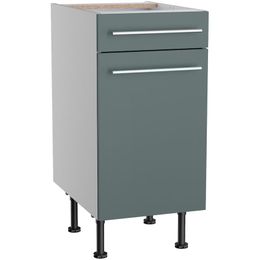KOCHSTATION Unterschrank &raquo;KS-Bern2&laquo; Breite 40 cm, 1 T&uuml;r, 1 Schubkasten, 1 Einlegeboden gr&uuml;n Holzwerkstoff B/H/T: 40cm x 87cm x 58,4cm, Schubladen: 1 