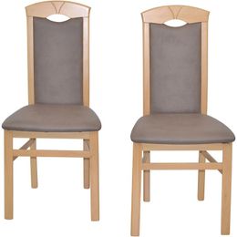 HOFMANN LIVING AND MORE 4-Fu&szlig;stuhl (Set) 2 Stk. braun Polyester B/H/T: 44cm x 94cm x 48cm, 2 Stk., uni